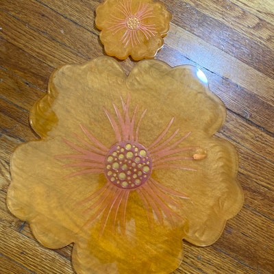 Big Flower Silicone Tray Mold-beautiful Flower Coaster Mold-coaster ...