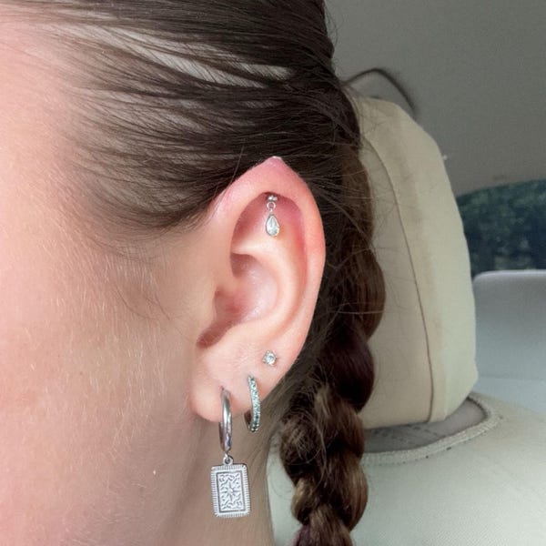 Implant Grade Titanium Chain Hoop Conch, Septum Ring Piercing F128 ...