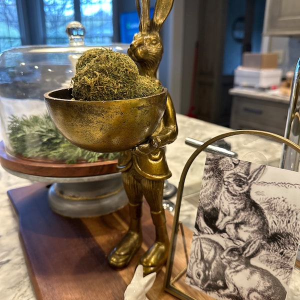 Deer, Hare, Fox Candy Dish, Brass, Easter, Holiday Candy Dish ...