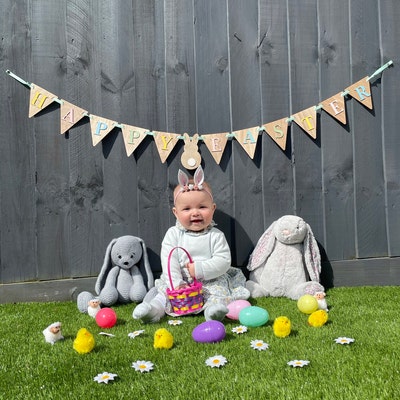 Spring Bunny Ears, Bunny Ears on Elastic, Bunny Ears, Bunny Bow, Pink ...