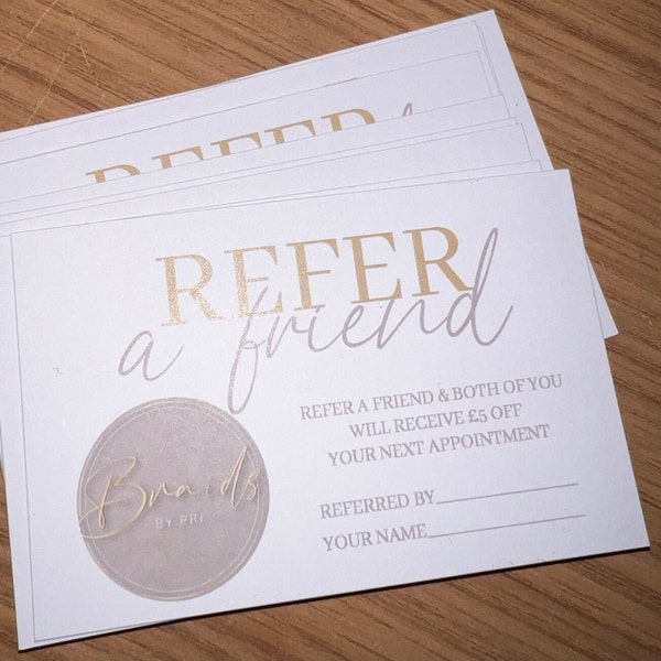 Logo Refer a Friend Loyalty Cards for Small Businesses - Printed ...
