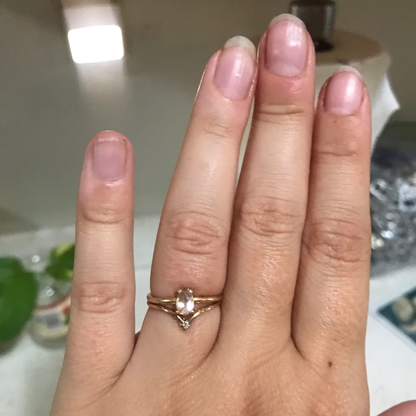 14K Gold "swoop" Ring, Diamond Ring, Diamond Chevron Ring, V Ring ...