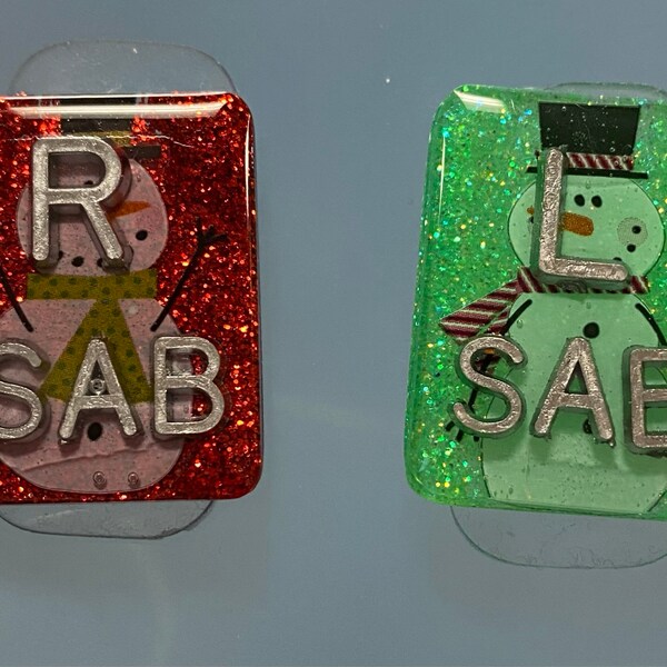 Snowman Xray Markers, With 2 or 3 Initials, Rectangle, Glitter, Winter ...