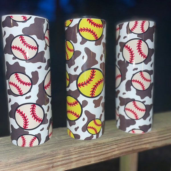 Cow Print Softball Pattern: Seamless Sublimate Design (PNG, JPEG) - Etsy