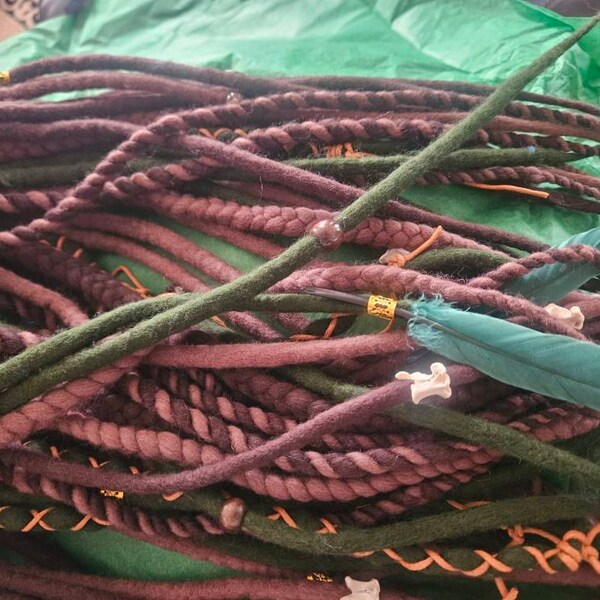 Wool Double Ended Single Ended Dreadlocks Braids Senegal Green Khaki ...