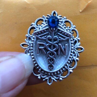 BSN Silver and White Nursing Pins Simple Pinning Ceremony Pin Vintage ...