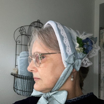 Victorian Blue Fanchon Bonnet - Etsy