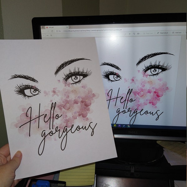 Hello Gorgeous Printable Art L Printable Wall Art L Printable Digital ...