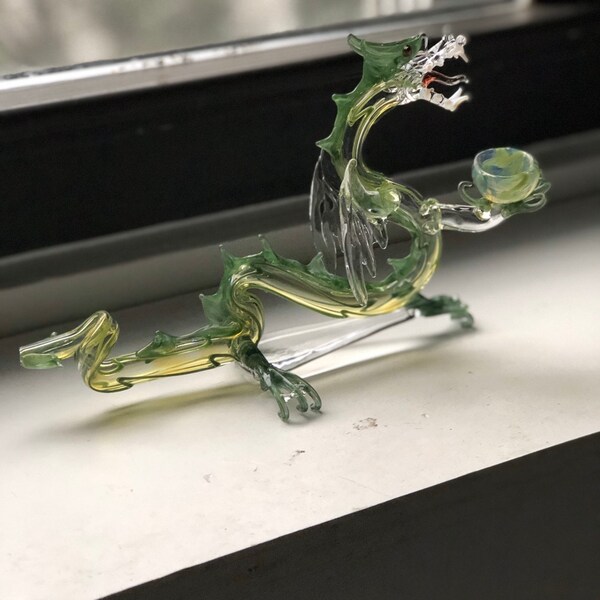 Hand Blown Glass Snake Dragon Pipe. - Etsy