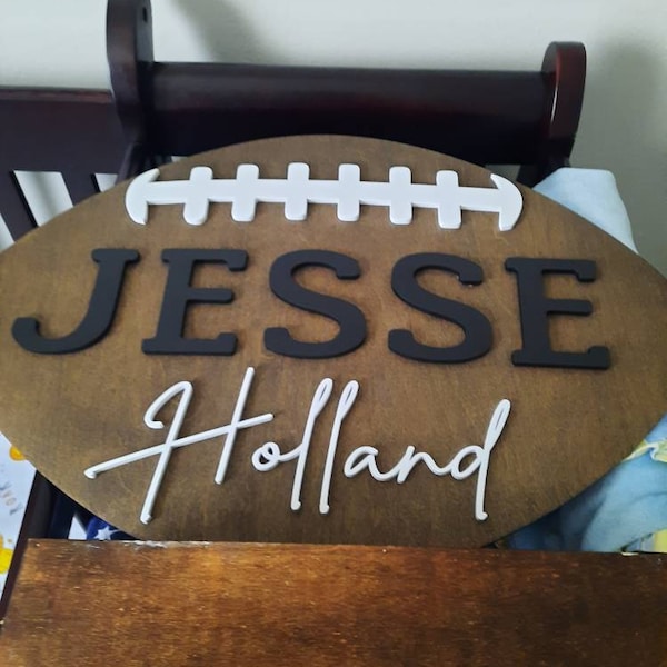 Football Nursery Name Sign| Nursery Sign| Football Themed Nursery ...