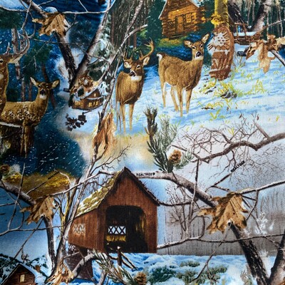 Goat Fabric Farm Animals Goats in Multi Premium Quality 100% Cotton ...