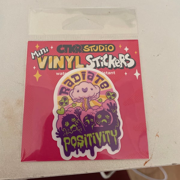 VS048 Radiate Positivity Vinyl Sticker / Kawaii Mushroom Cloud Nuclear ...