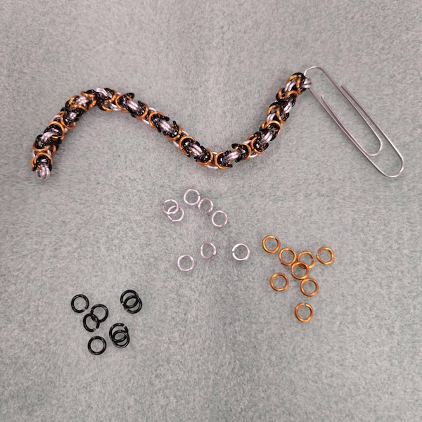 DIY Beginner Chainmaille Kit - Byzantine Chainmaille Bracelet Kit - 22 Color Combos to Choose ...