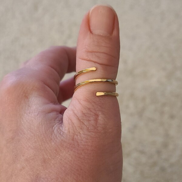 Gold Filled Boho Ring, Geometric Wrap Ring, Open Ring for Women ...