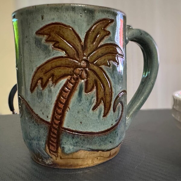Pine Island Beach Mug - Handmade Stoneware Mug - Beach Theme - Etsy