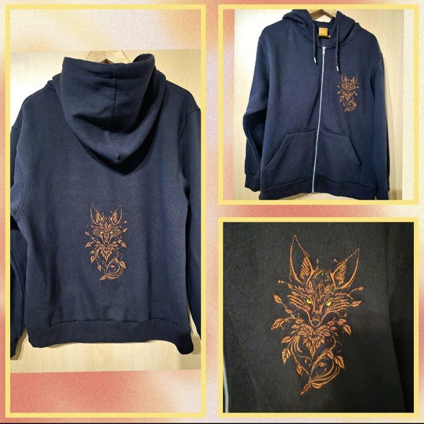 Night Fox With Leaves Machine Embroidery Design – 6 Sizes – Digital ...