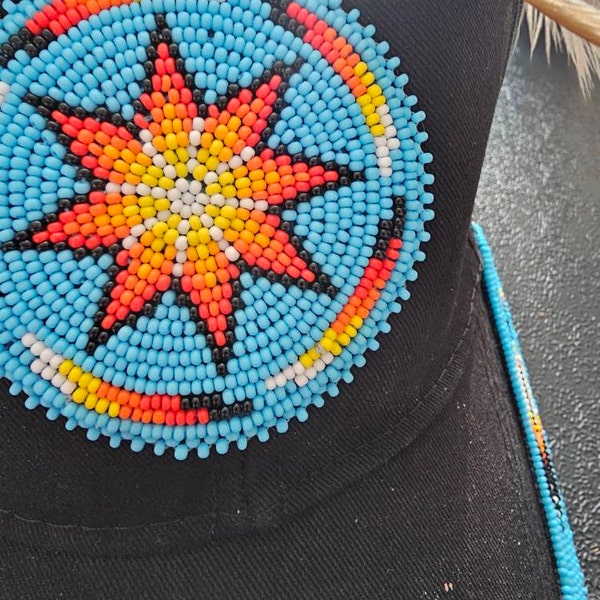 Native American Beaded Cap Beaded Baseball Cap Beaded Hat Beaded ...