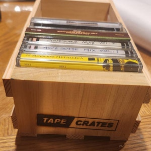 Tape Crates Handmade Wooden CD Crate Holds 18 Compact Discs - Etsy