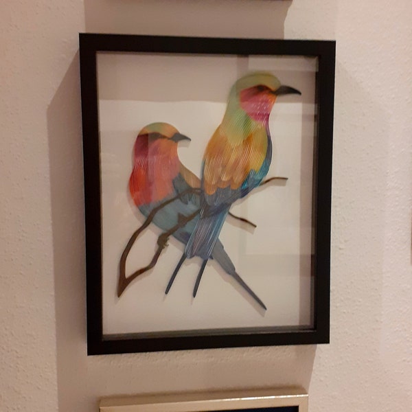 Quilled Abstract Art, 3D Framed Paper Art, Covered With Glass, Unique ...