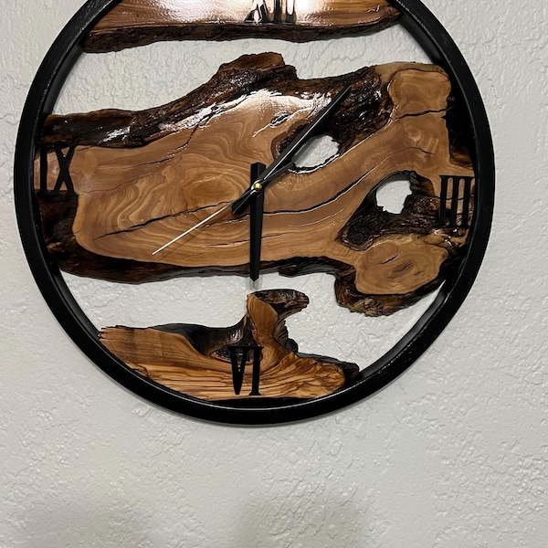 Big Wood and Metal Wall Clock, Wooden Wall Art, Made to Order Metal ...
