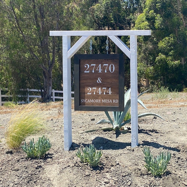 House Numbers, Hanging Yard Sign, Handmade Sign, Personalized Address ...