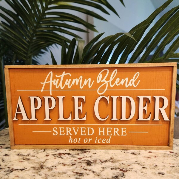 3D Apple Cider Sign: Farmhouse Autumn Decor (5x10) - Etsy