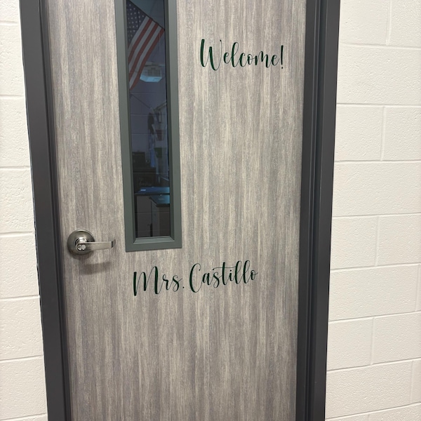 Teacher Name Decal Classroom Door Personalized School Name Nurse Name ...