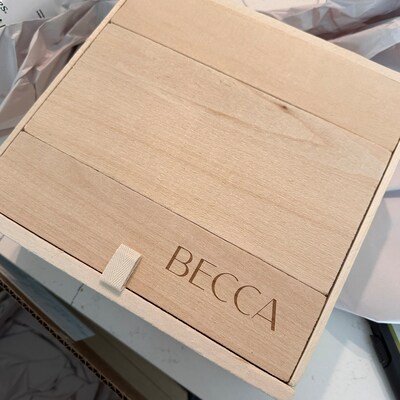 Large Size Box Engraved With Block Font Name Only // Gift Box ...
