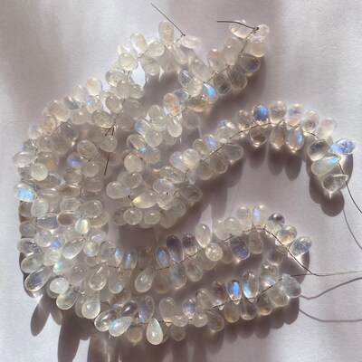 3x7 Inch Strand,super Finest,super Rare,blue Flashy RAINBOW Moonstone ...
