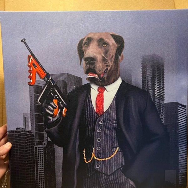 Pet Gangster Portrait, Mafia Pet Portrait, the Godfather, Bandit ...