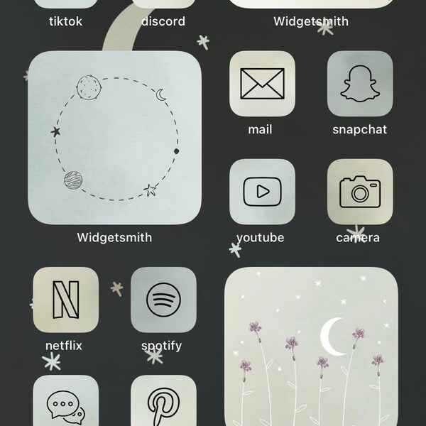 Ios Icons Moon | iPhone Icons Ios 14 Aesthetic App Icon Stars Ios ...