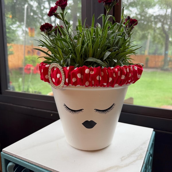 Vinyl Decal: Flower Pot Face (design CP01) / Fishbowl DIY / Clay Pot ...
