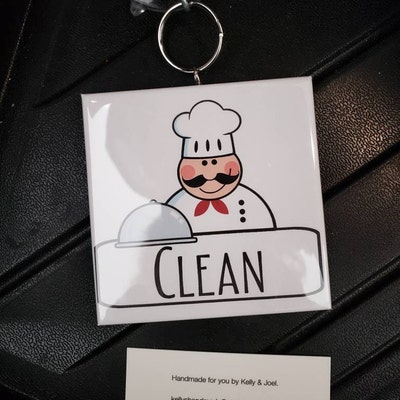 Chef Dishwasher Sign, Clean Sign, Dirty Sign, Works on Stainless Steel ...