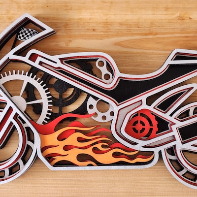 Motorcycle SVG MOTO Laser Cut File Wall Art Wood and Laser Cut Metal ...