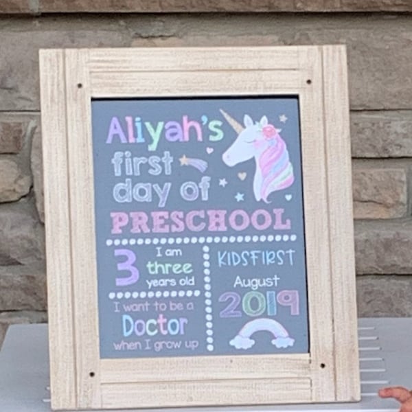 Unicorn First Day of Kindergarten Sign PRINTABLE, 1st First Day of ...