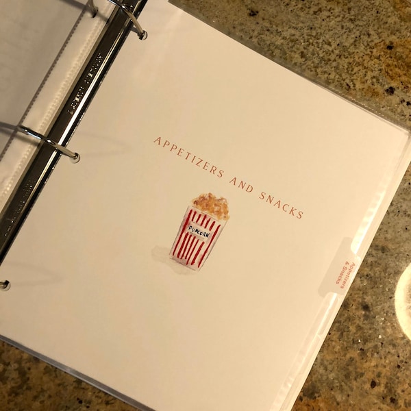 Tab Dividers for Recipe Binder - 8 Categories, Cute Tab Dividers, Fits ...