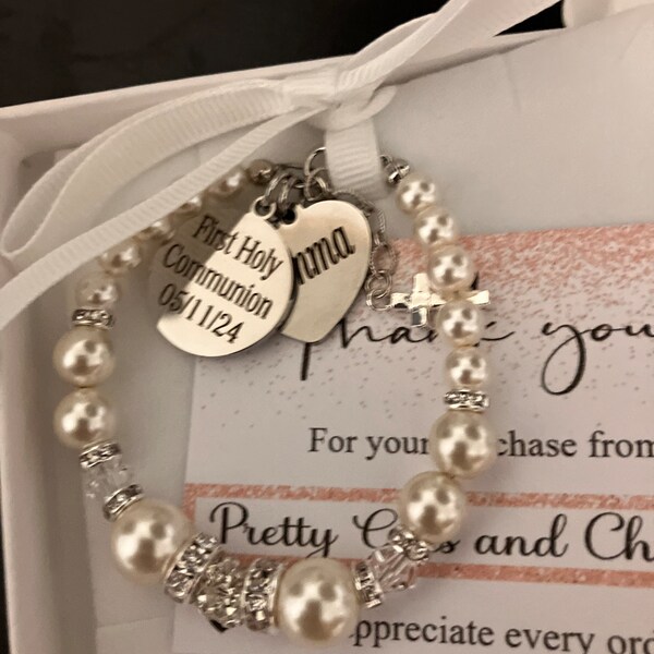 First Holy Communion Bracelet Personalized Name and Date , Holy ...