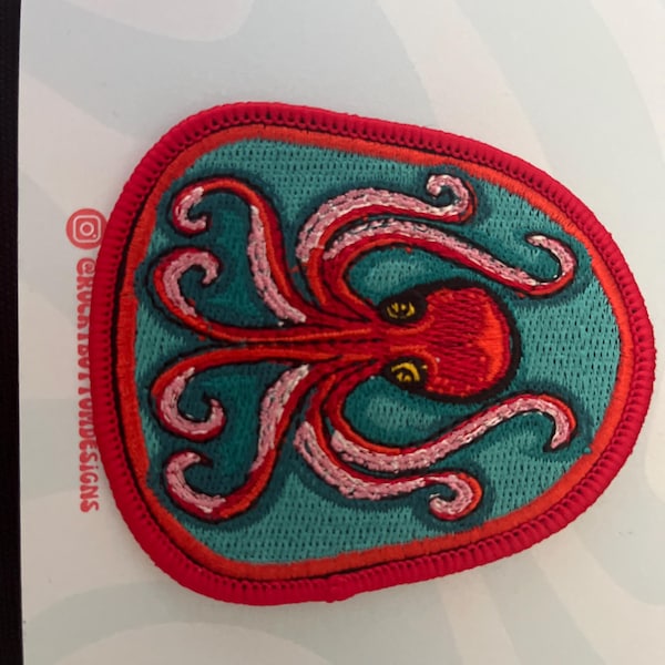 Octopus Patch - Embroidered Art Patch for Marine Biologists and Scuba ...