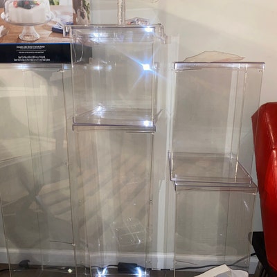 Set of 5 Clear Acrylic Display Boxes, Pedestal Stand Riser, Column ...