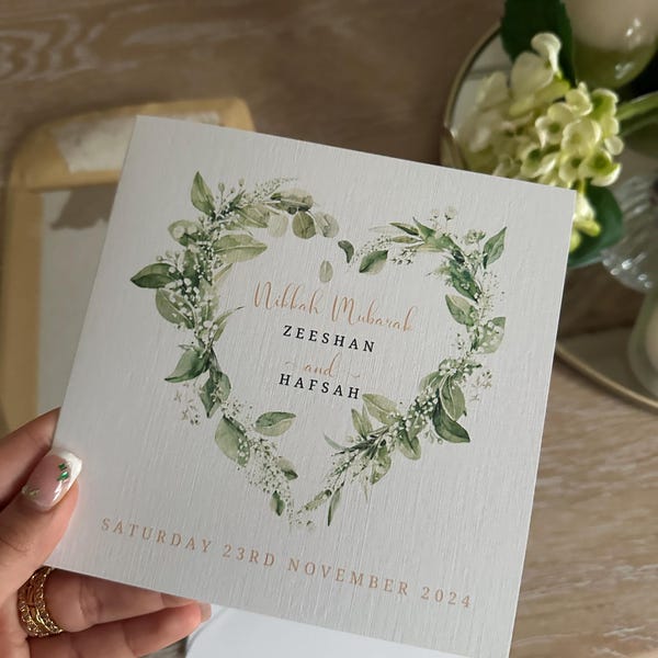 Personalised Nikkah Card, Nikkah Mubarak, Shaadi Mubarak, Nikkah Gift ...