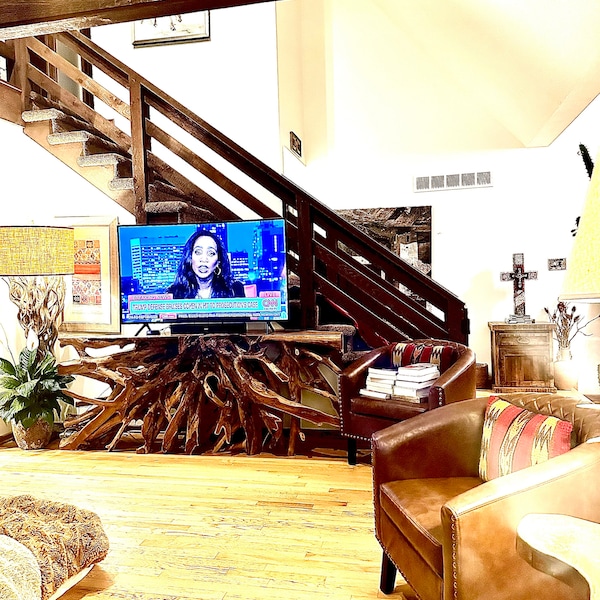 Teak Root Console Table - Driftwood Entryway Table - Etsy