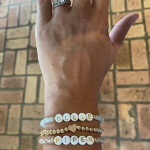 Personalized Word Bracelet Kids Name Bracelet Stacking Mama - Etsy