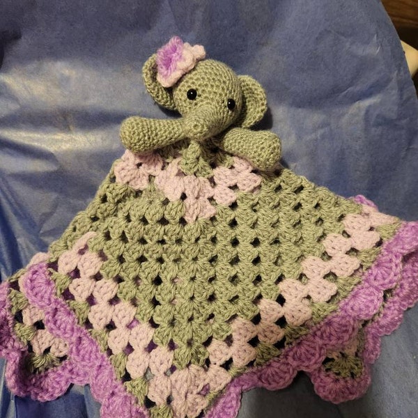 Lovey Crochet Pattern - Elephant PDF Security Blanket - Tutorial ...