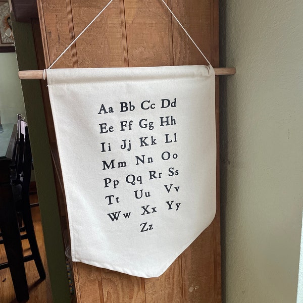 Schoolhouse Alphabet Canvas Banner • Modern Typographic Playroom Wall ...