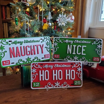 Christmas License Plates SVG Laser Cut Files for Glowforge laser Cutter ...