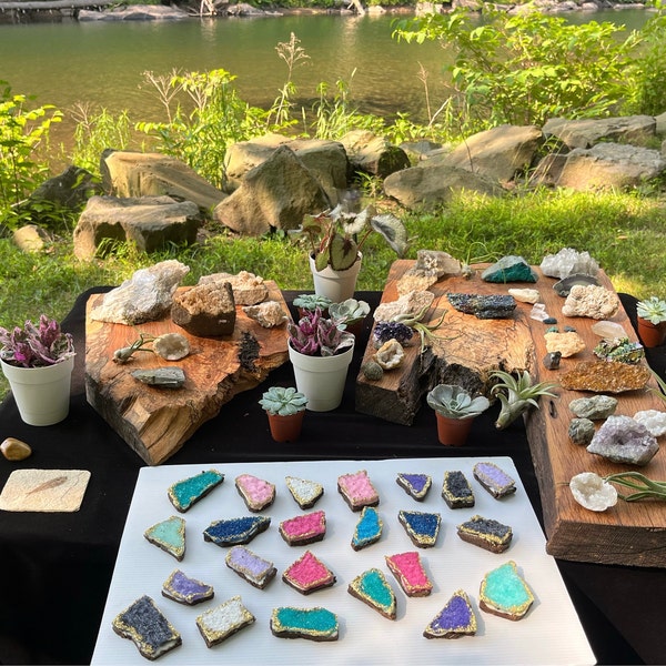 Crystal Geode Rock Cookie Gold Edged Gem Sugar Rock Candy Gemstones ...