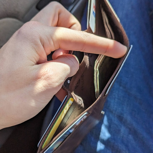 Handmade Wallet With Mirror•unisex Leather Wallet•coin Pocket•trifold ...