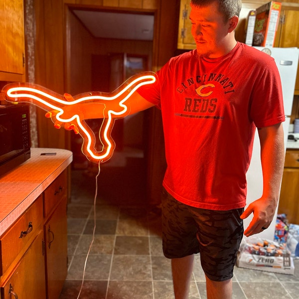 Longhorn Bull Neon Sign, Bull Head Led Neon, Longhorn Head Skull Light ...
