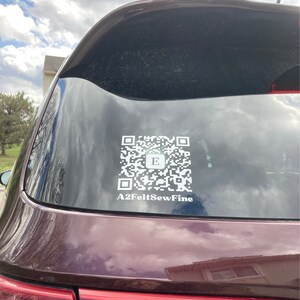 Custom QR Code Decal, Business Decal, Custom QR Code Vinyl Car Decal ...