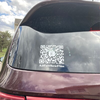 Custom QR Code Decal, Business Decal, Custom QR Code Vinyl Car Decal ...